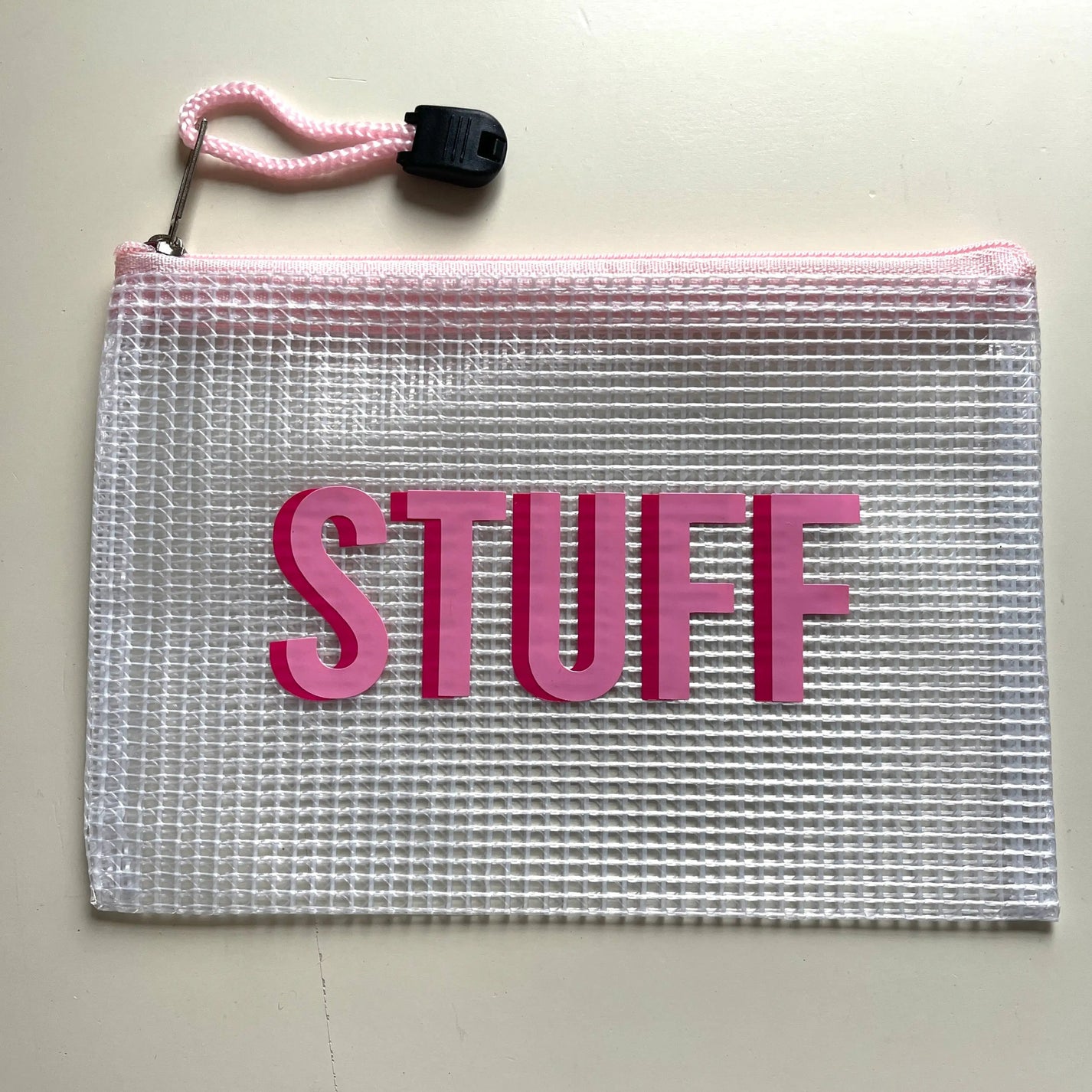 Custom Shadow Monogram Zipper Pouches | Personalized Mesh Bags ...